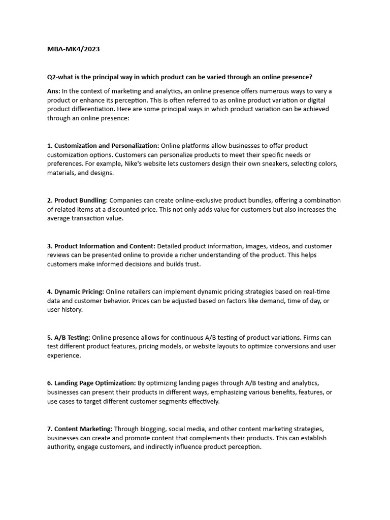 Mba-Mk4 2023 | PDF | Pricing | Marketing