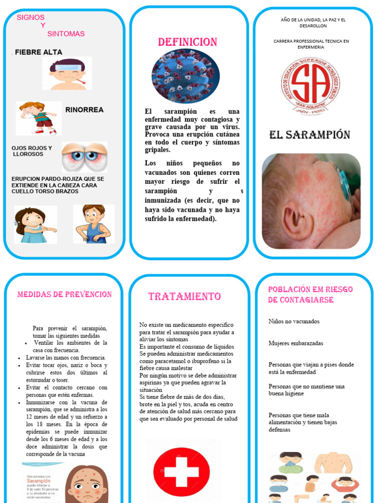 Folleto sobre el Sarampión Infantil | PDF | Salud y bienestar