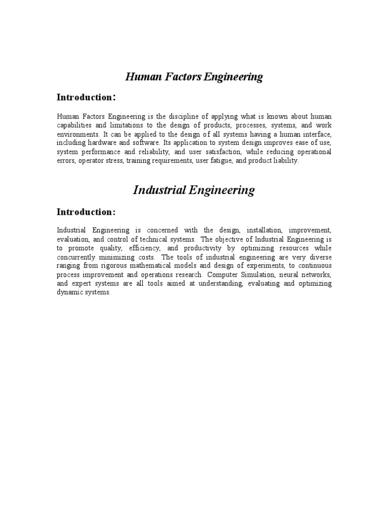 Human Factors Engineering | PDF