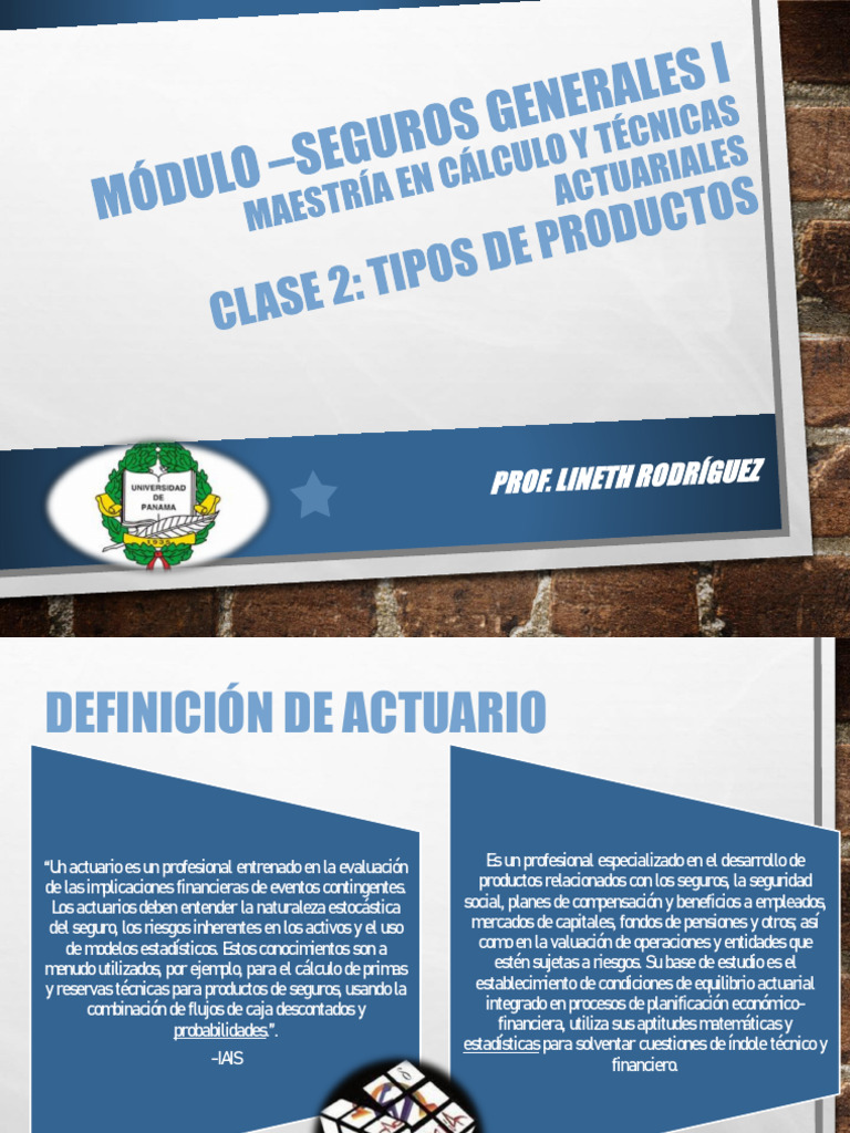Clase 2 - Seguros Generales I - Tipos de Productos | PDF | Póliza de ...