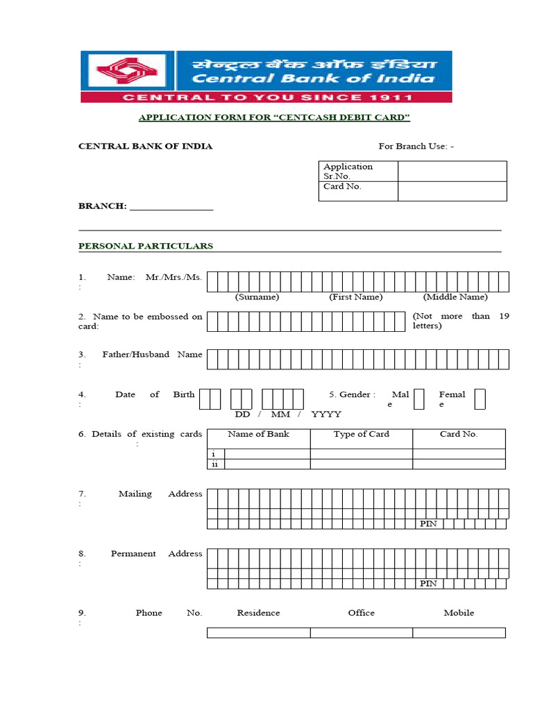 ATM Application Form | PDF