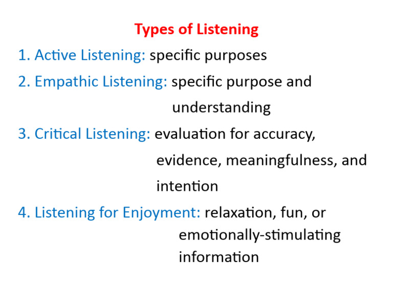 Types of Listening | PDF