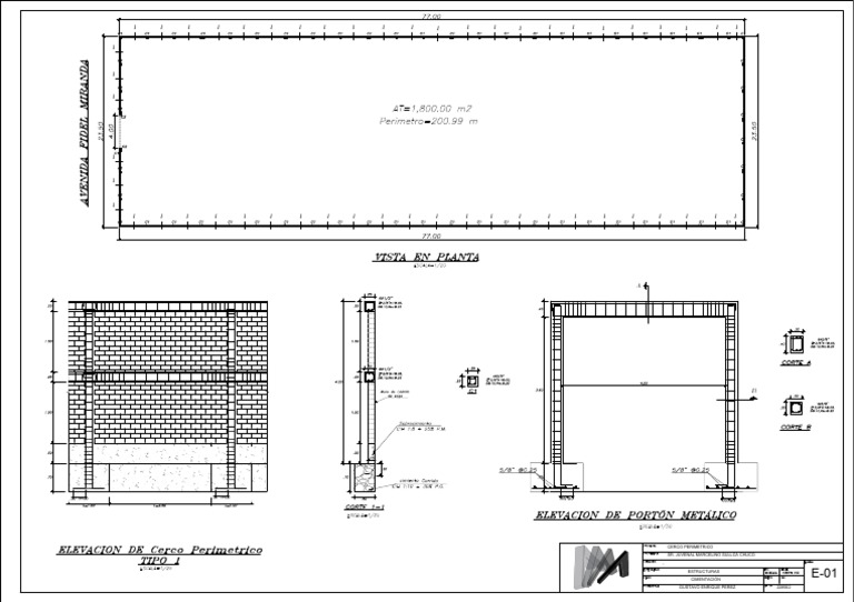 Cerco Perimetral: Estructura y Cimentación | PDF