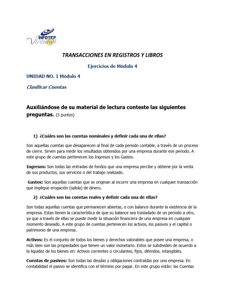 Actividad No. 1 Unidad 1 Modulo 4 | PDF