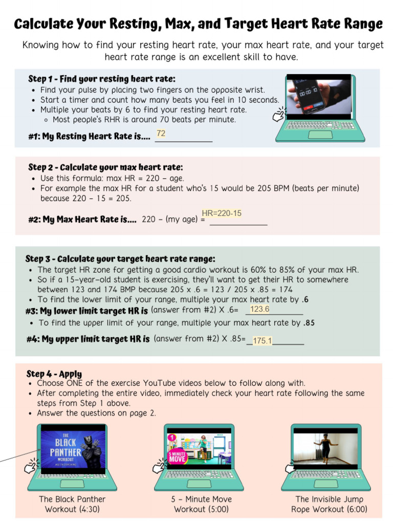 Unit 4 - TGA 4.05 TGA Calculating Target Heart Rate Range | PDF