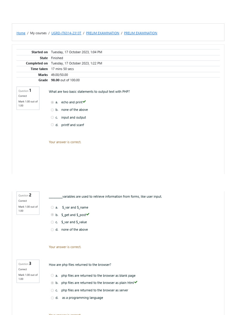 Web Dev 1 Prelims Exam | PDF | Computers