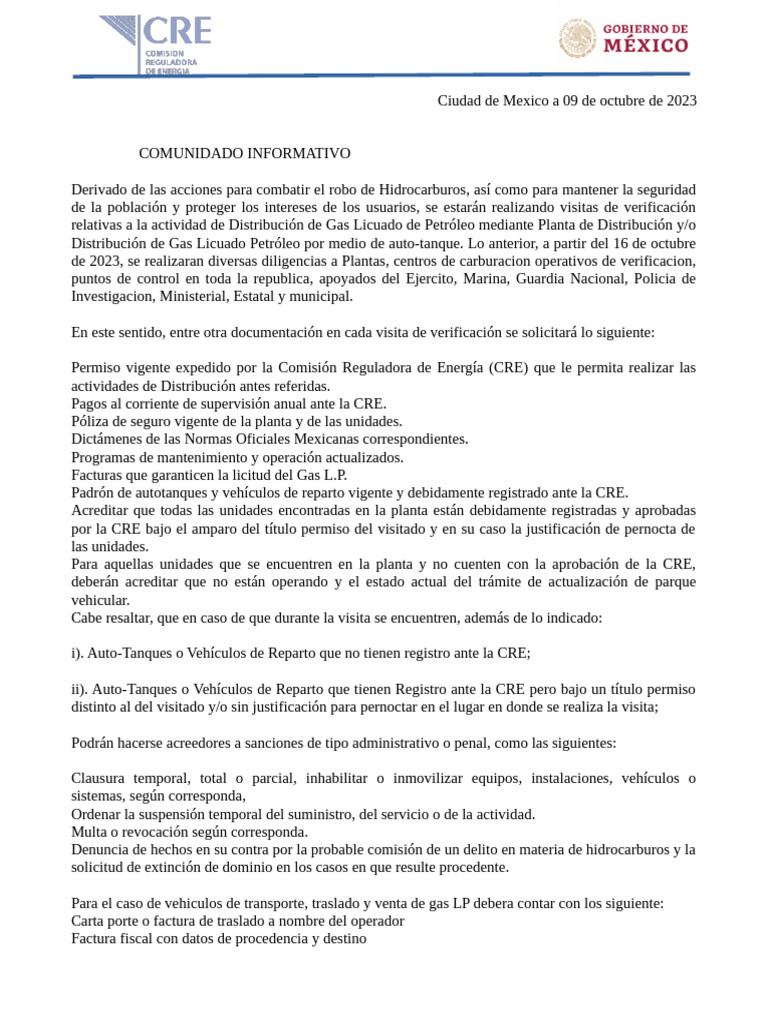 Comunicado - CRE | PDF