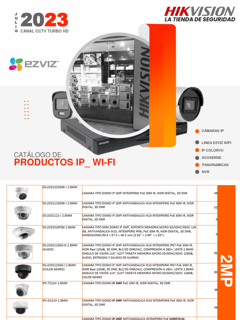 CATALOGO CCTV I - Ip - Wifi - JULIO - 2023 | PDF | Microphone | Recording