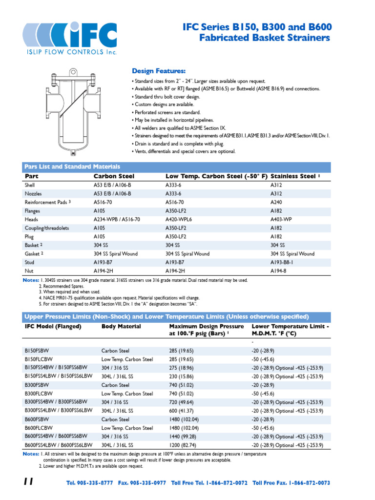 Basket Strainer b150 | PDF | Mechanical Engineering | Manufactured Goods