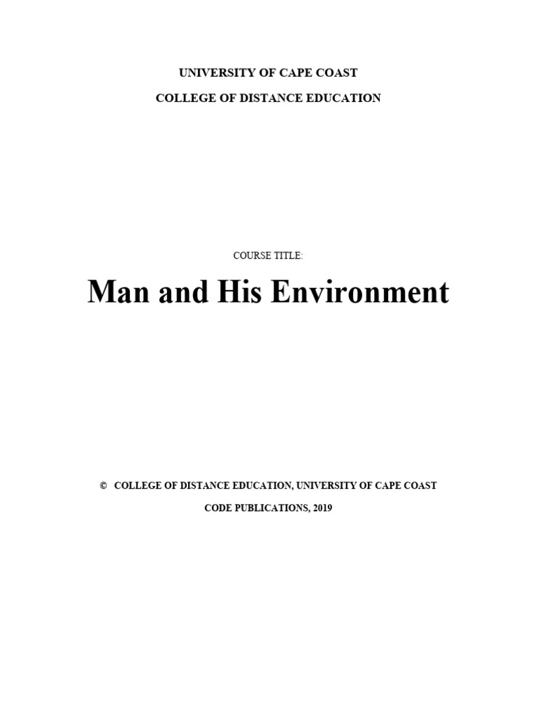 Man - and - His - Environment UCC | PDF