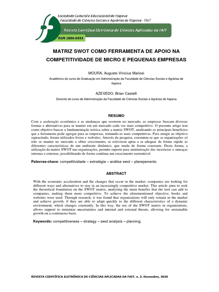 Artigo Matriz Swot | PDF