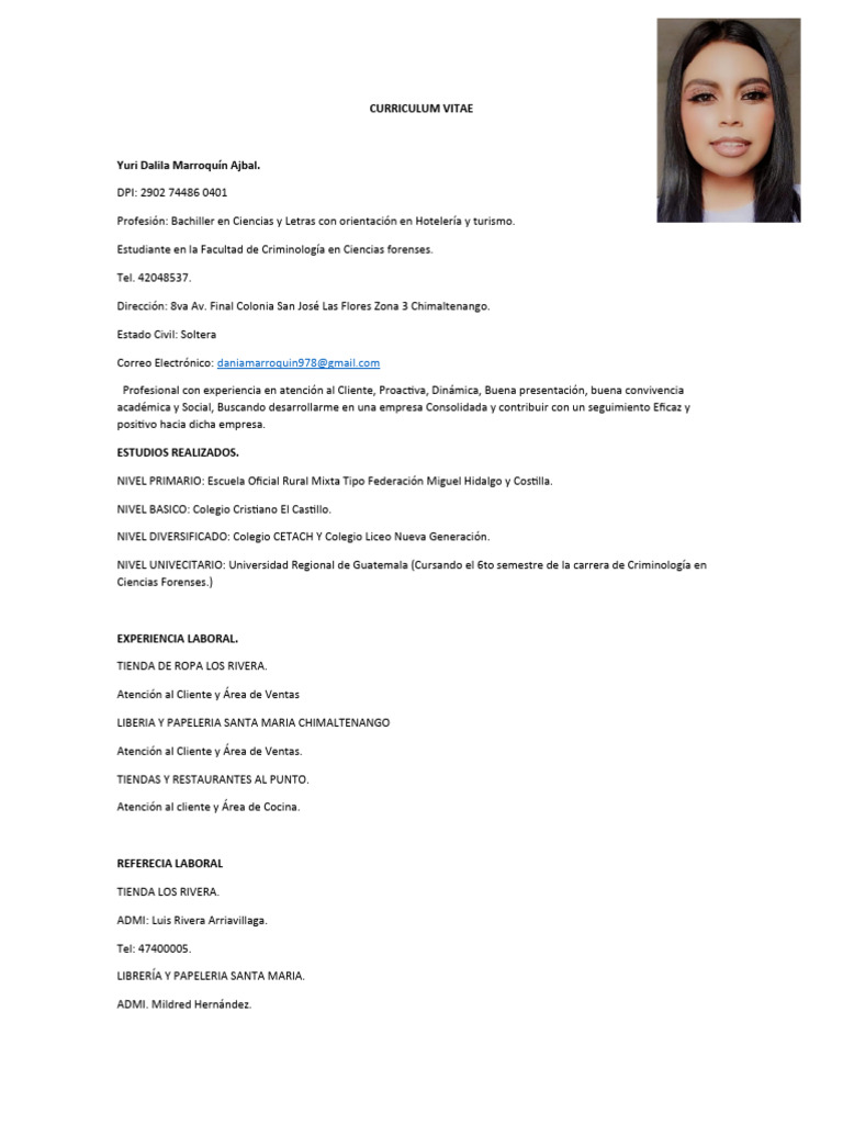 CURRICULUM VITAE Dani | PDF