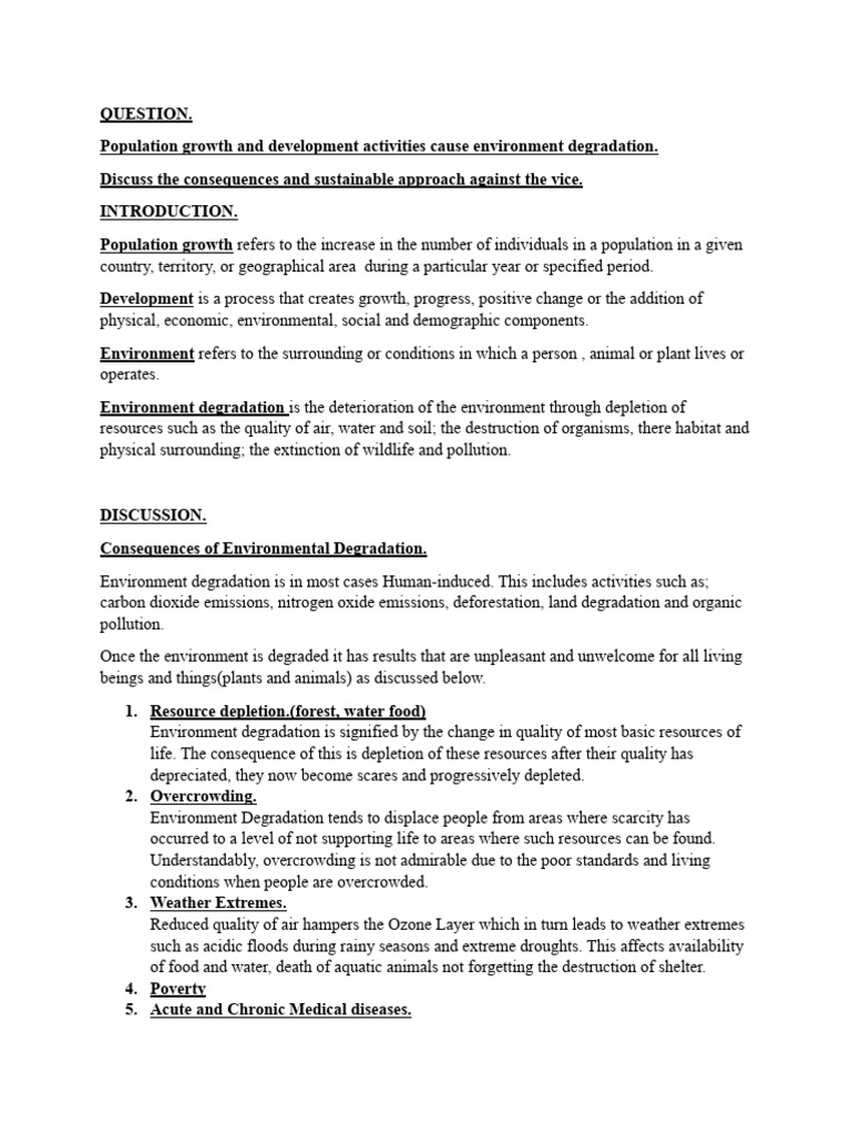 Environment Degredation. | PDF