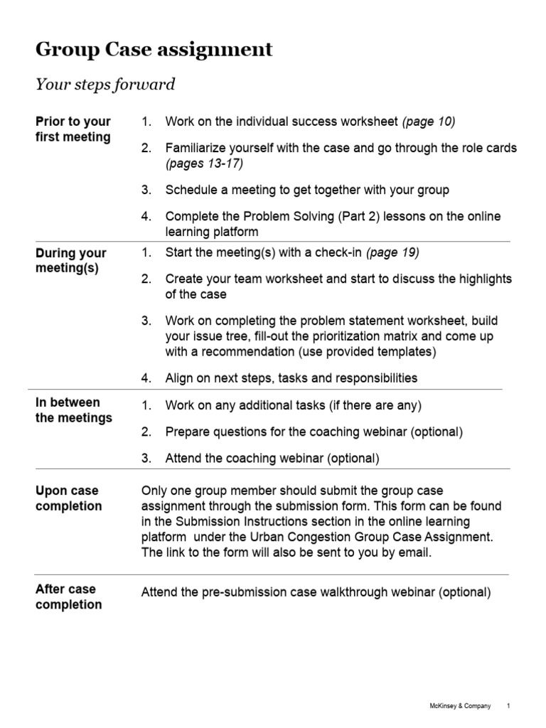 Group Case Assignment Materials - Template Documents | PDF