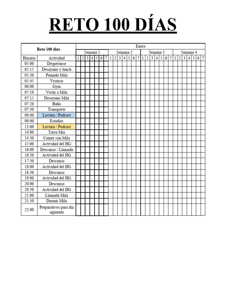 Reto 100 días | PDF