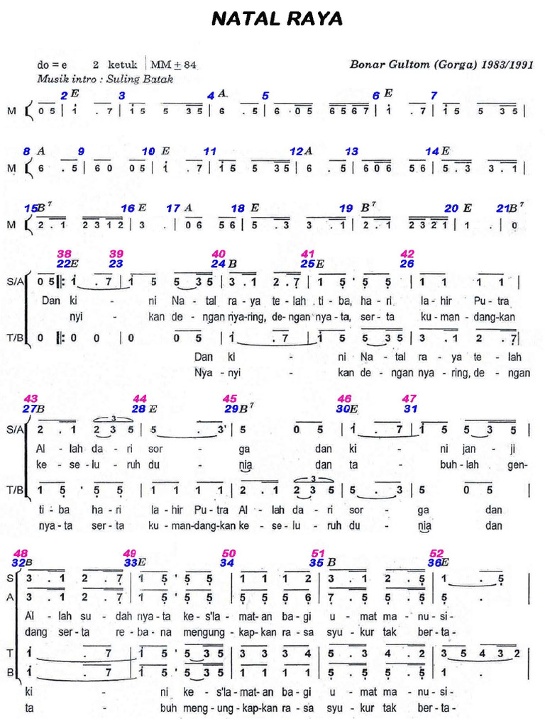 Natal Raya (SATB) - Bonar Gultom | PDF