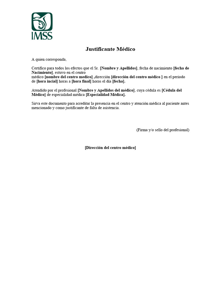 Justificante Médico de Asistencia | PDF