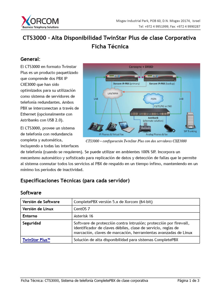 CTS3000 Xorcom | PDF