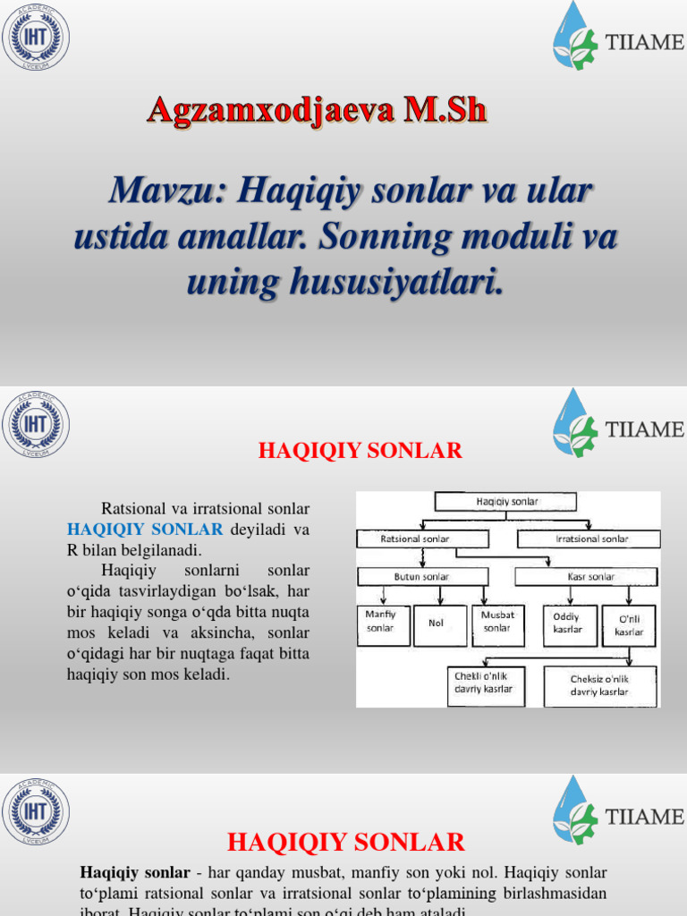007 - 1 - Kurs - Algebra - 7 - Mavzu - Haqiqiy Sonlar Va Ular Ustida ...