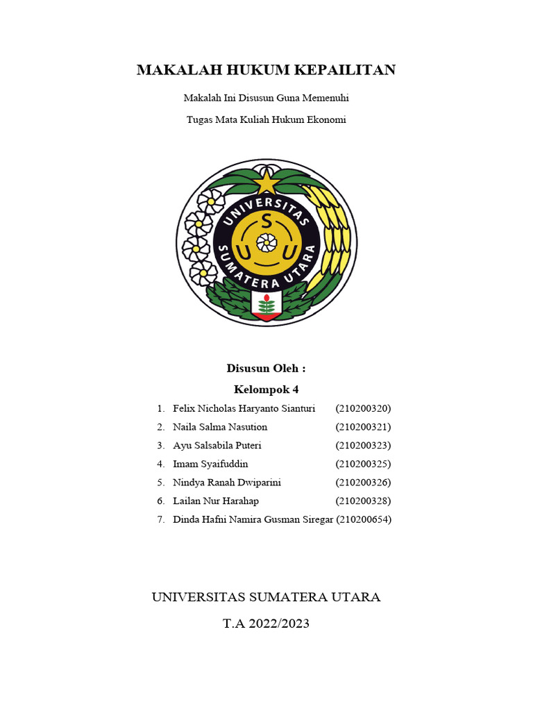 MAKALAH HUK - EKO KEPAILITAN (Final) | PDF