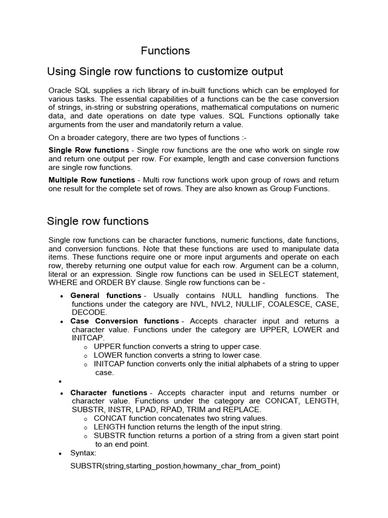 Inbuilt FUNCTIONS | PDF | Technology & Engineering