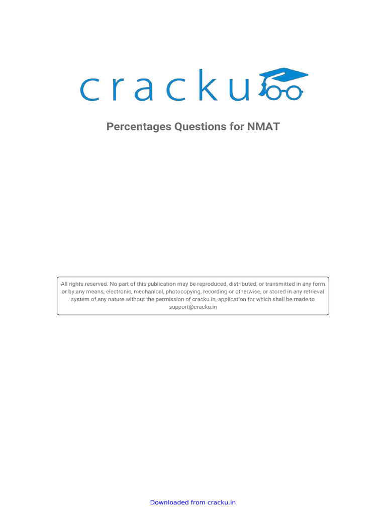 Percentages Questions For NMAT | PDF