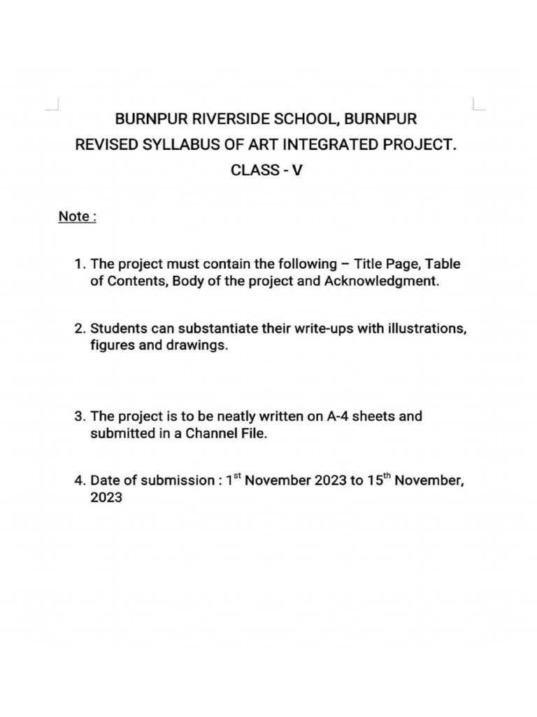 Art Integrated Project-Class 5 | PDF