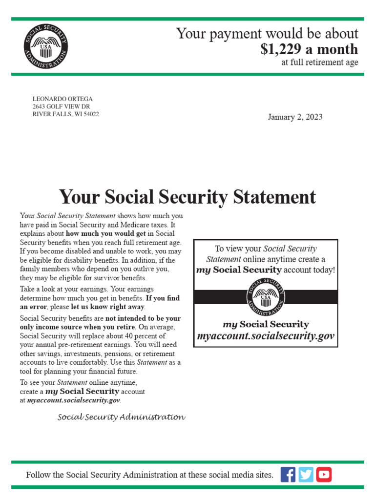 Ssa-7005-Sm-Si Leonardo Ortega | PDF | Cost Of Living | Social Security ...