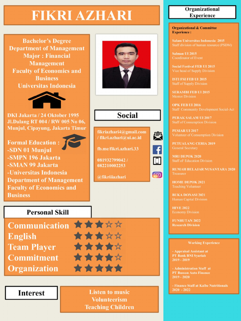 Cv Fikri Azhari 2022-1 | PDF