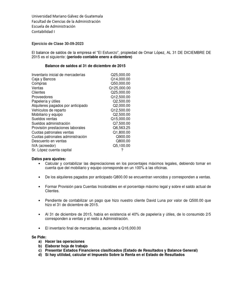 Ejercicio de Clase - EF - 30-09-2023 | PDF