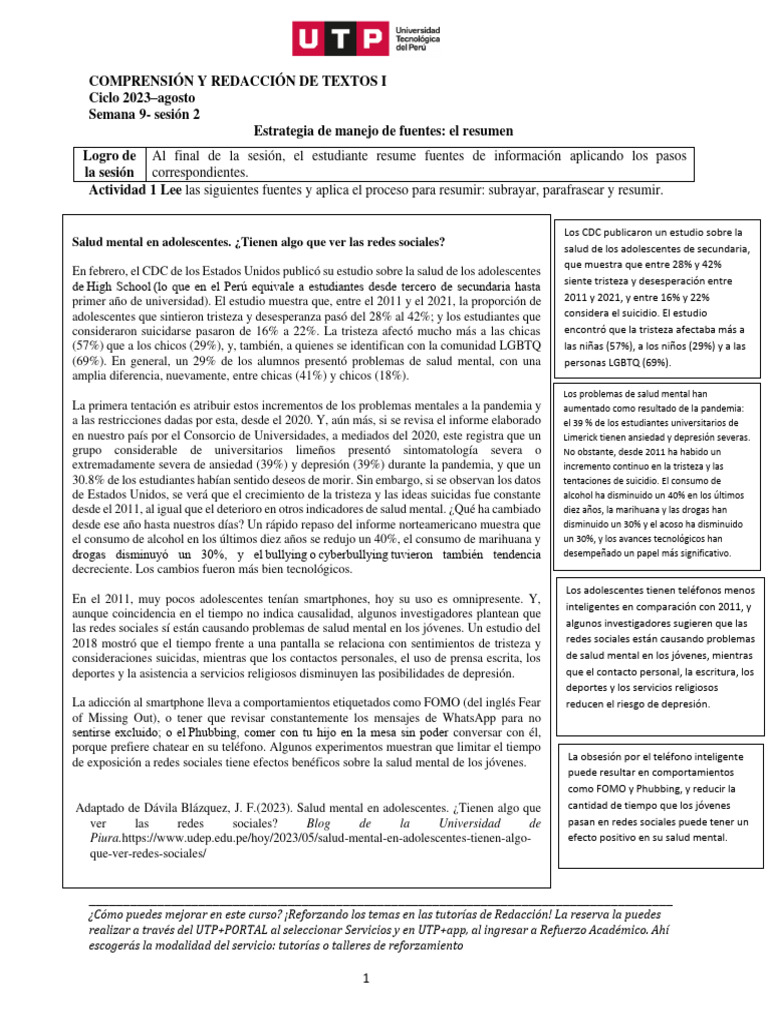 S09.s2 El Resumen Como Manejo de Fuentes (Material) TERMINADO | PDF ...