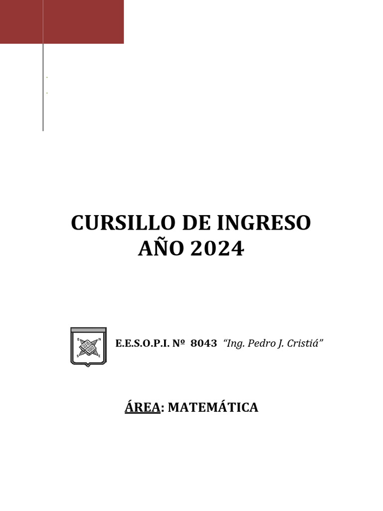 Matematica Ingreso 2024 | PDF