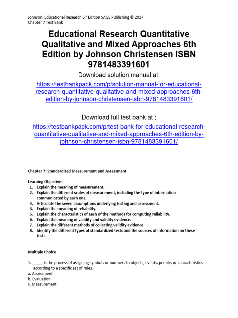Educational Research Quantitative Qualitative and Mixed Approaches 6th ...
