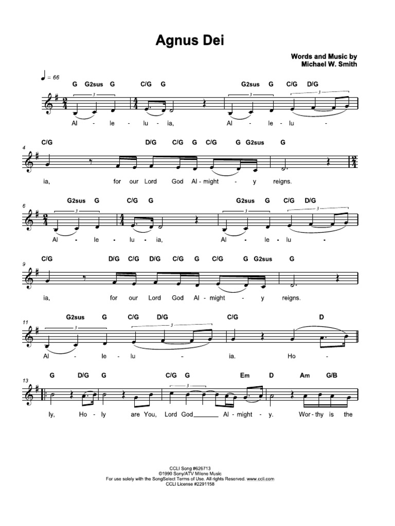 Agnus Dei Lead Sheet | PDF