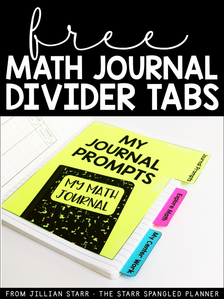 Math Journal Dividers | PDF