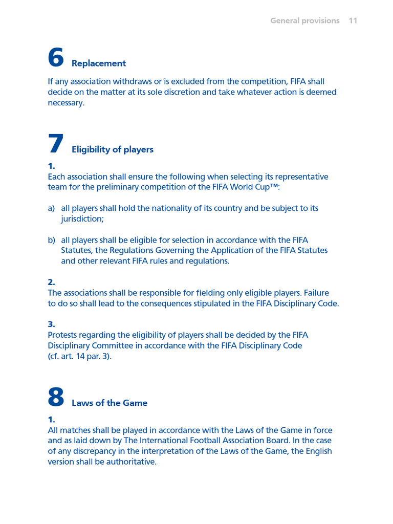 Fifa Regulation 13 | PDF