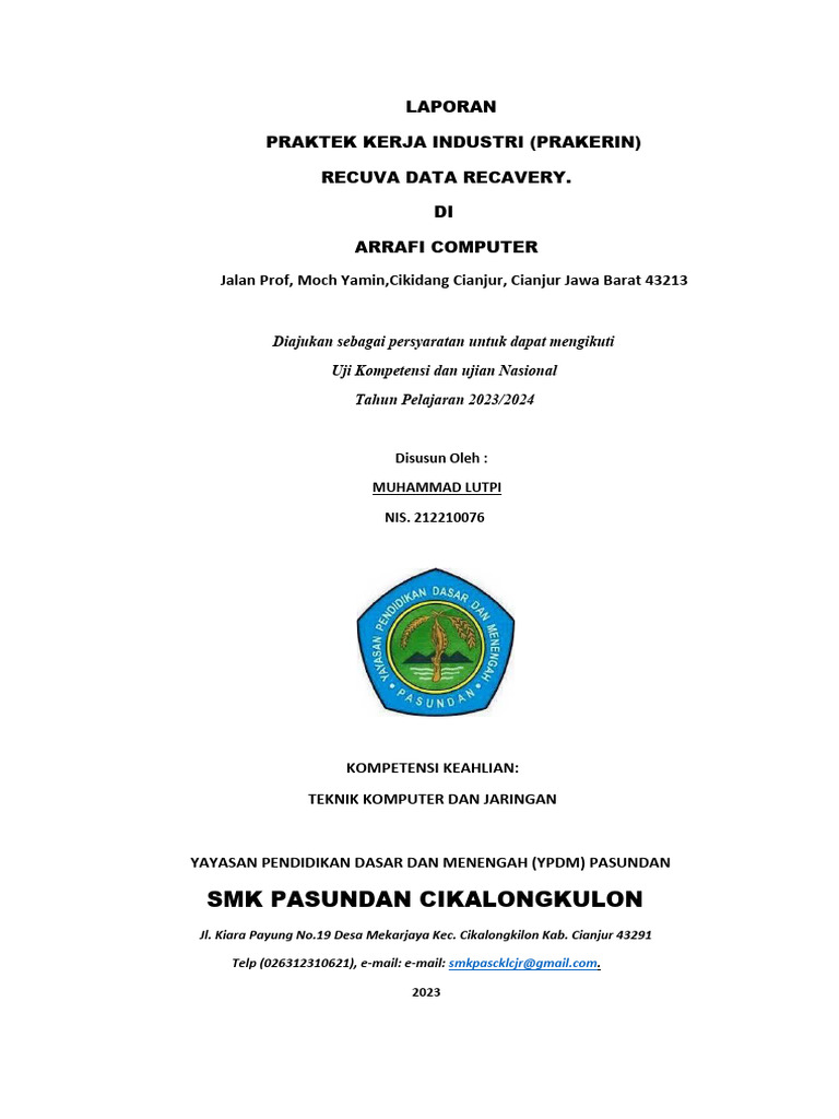 Laporan Prakerin di Arrafi Computer | PDF