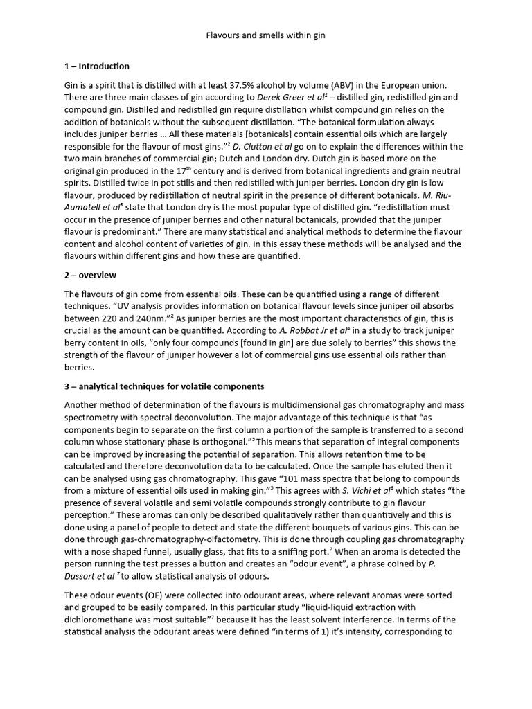 Smells and Flavours of Gin | PDF