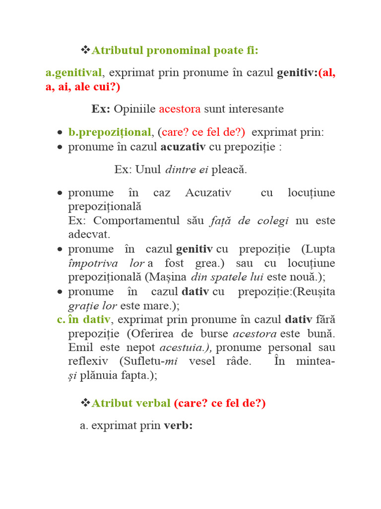 Atribut (Pronominal, Verbal) | PDF