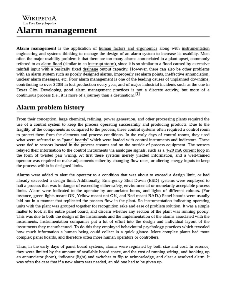 Alarm Management | PDF | Systems Engineering