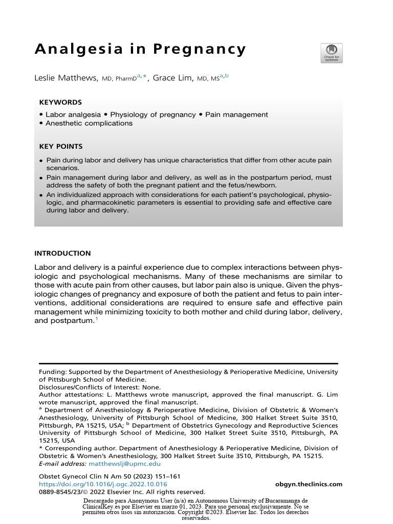 2023-ogclinna-analgesia-in-pregnancy-pdf-anesthesia-childbirth