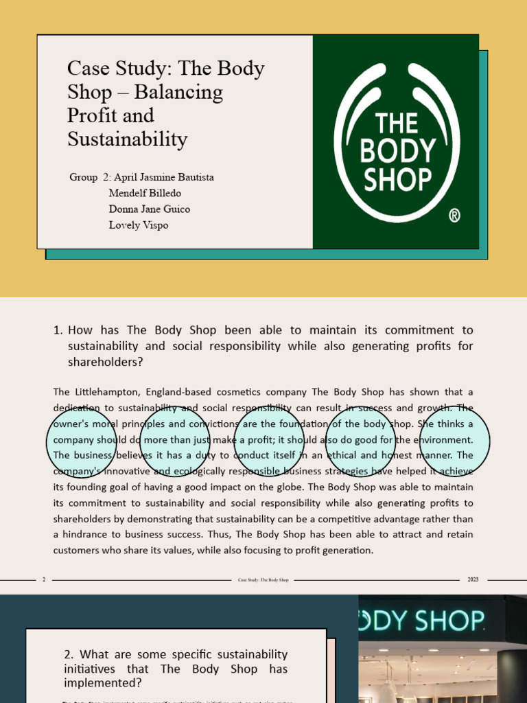 Case Study - The Body Shop - Balancing Profit and Sustainability | PDF