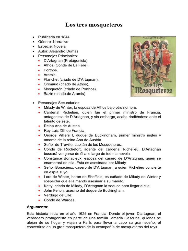 Los Tres Mosqueteros - Obra | PDF | Clásicos