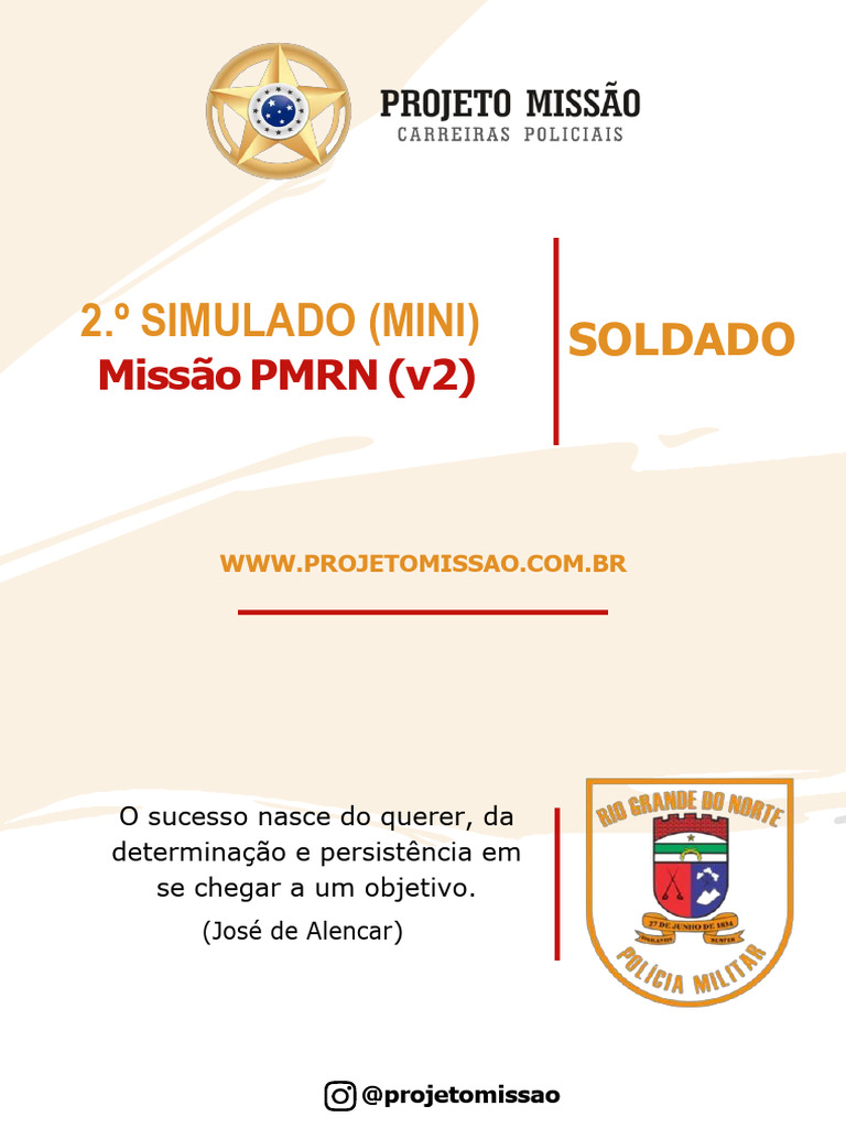 02-Simulado Mini Missao PMRN v2 Soldado | PDF