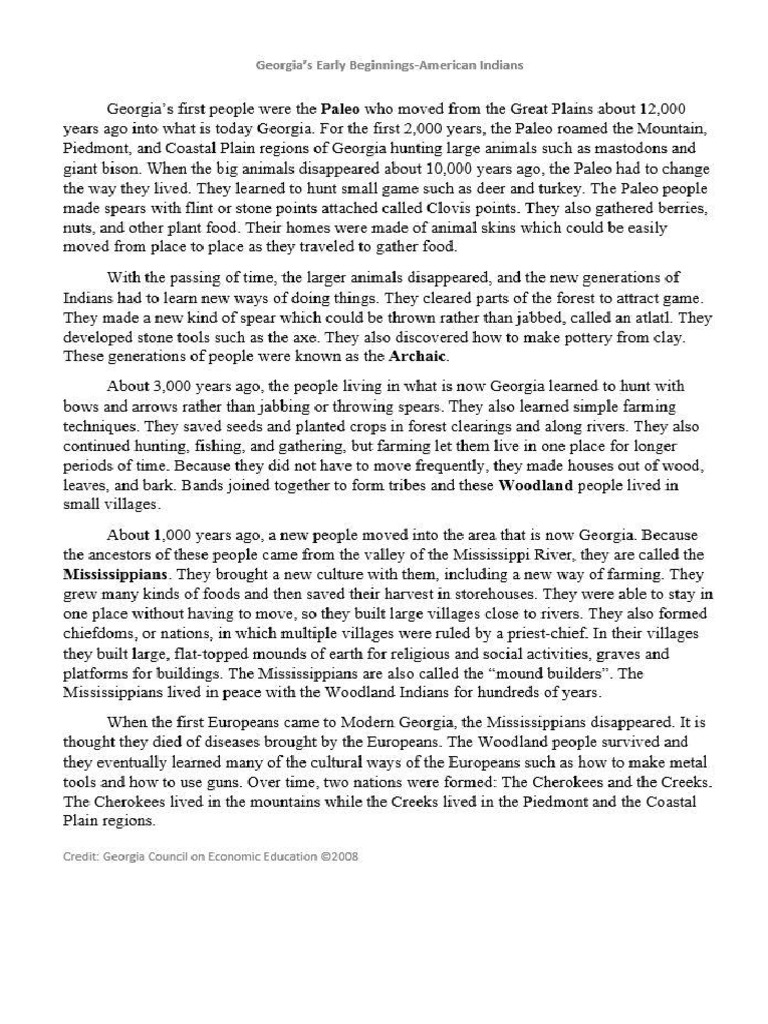 Early American Indians in GA | PDF