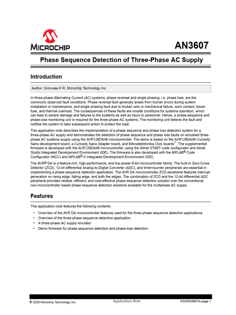 An3607 Phase Sequence Detection Of Three Phase Ac Supply Pdf