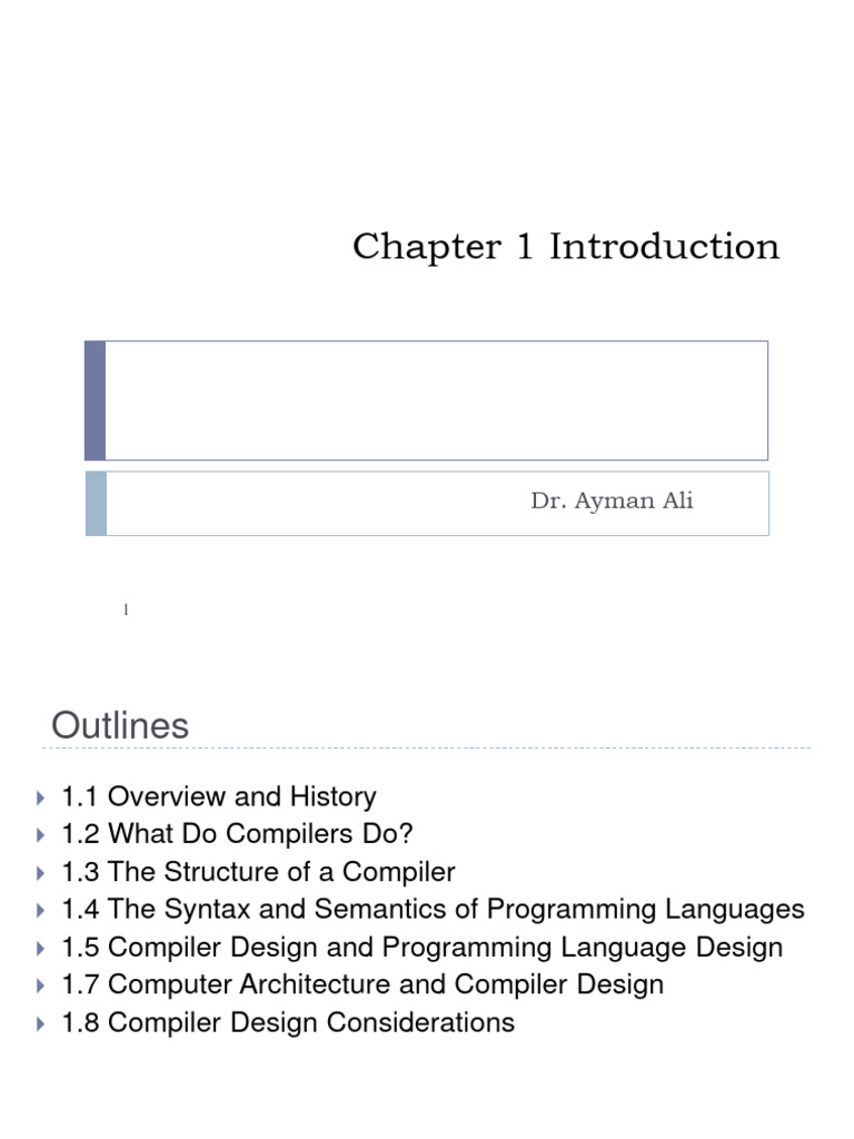 1 Basics of Compiler Design | PDF | Parsing | Compiler