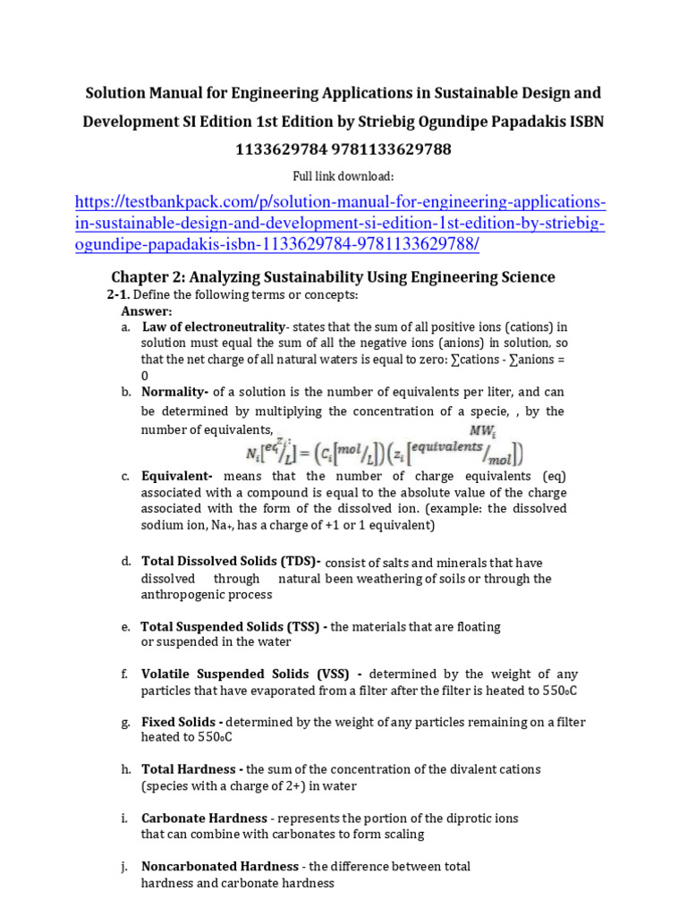 In Sustainable Design and Development Si Edition 1st Edition by ...