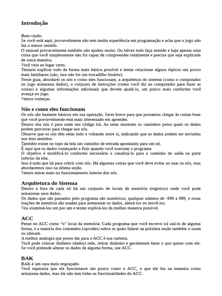 Manual (PTBR) Tis 100 | PDF