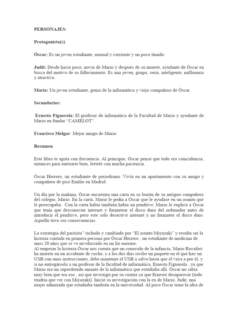La Estrategia Del Parásito Resumen | PDF